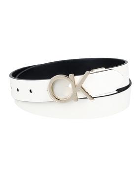 Cinto Reversível Calvin Klein CK Monogram - Fivela Branca/Preta - Cinto ...