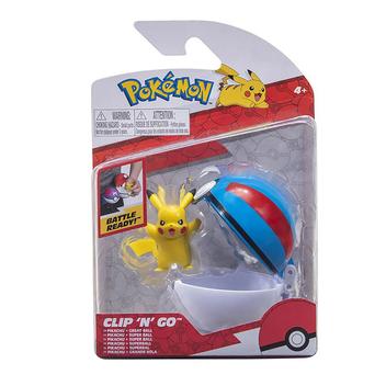 Clip Go Bola e Figura Pokemon Pikachu Com Great Ball - Bonecos ...