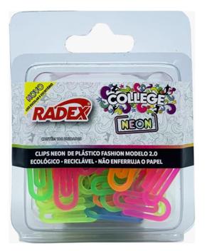 Clipe Colorido Plástico Neon 2 com 100 Unidades - Radex (BLISTER) - Clips - Magazine Luiza