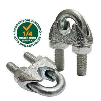 Clips Grampo Para Cabo De Aço 1/4 Galvanizado - 7 Unidades - ARRUD ...