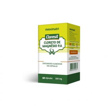 Cloresil - Cloreto de Magnésio P.A 500mg (60 caps) - MaxiNutri - Cloreto de Magnésio / Magnésio ...