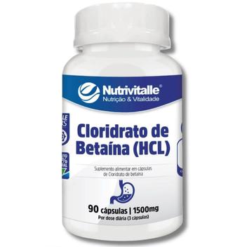 Cloridrato de betaina (hcl) 1500mg 90caps nutrivitalle - Aminoácidos ...