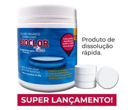 Clorin Bioclor Tabs Grande Piscinas Maiores 8.000 a 12.000 litros de ...