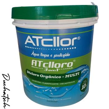 Cloro ATclloro Multiação 3 Em 1 Balde 10 Kg - Cloro para Piscina ...