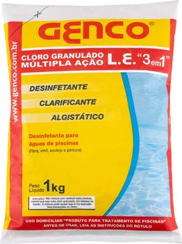 Cloro Granulado 1kg Múltipla Ação 3 Em 1 Genco L. E - Cloro para ...