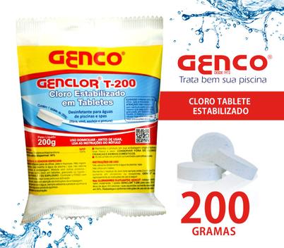 Cloro tablete tradicional estabilizado concentrado 200gr Genco ...