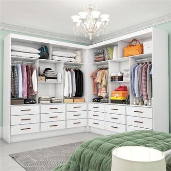 Closet Casal Duplo Sevilha Premium 18 Gavetas Carioca Móveis - Carioca ...