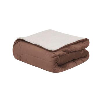 Coberdrom Externo Flannel Interno Sherpa 2,45x2,20 Casal Cor Cappuccino ...