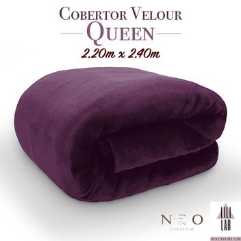 Cobertor Queen Velour Premium Manta Microfibra Berinjela - CAMESA - Cobertor - Magazine Luiza