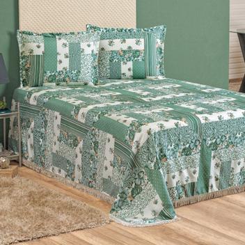Cobre Leito Biabella Queen 03 Peças com Franja - Verde - Bia Enxovais ...