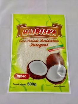 Coco Ralado médio 500g desidratado, 100% natural, sem adição de açúcar ...