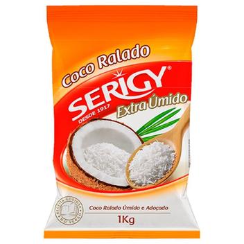 Coco Ralado Serigy Extra Úmido e Adoçado 1Kg - Embalagem com 10 ...