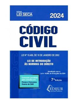 Código civil - 2024 - EDIJUR - Leitor de Código de Barras - Magazine Doxet