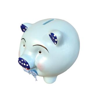 Cofrinho Cofre Porco Laço Pequeno Ceramica ul - Decore Casa - Cofre ...
