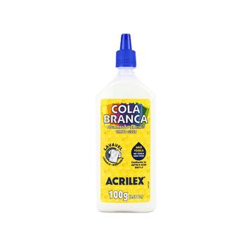 Cola Branca Escolar Liquida Lavável Acrilex 100g Premium - Cola Branca ...