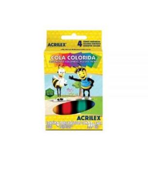 Cola colorida/23g 4cores sem cor acrilex 26040000 - Cola Glitter ...