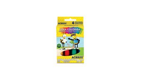 Cola Colorida Acrilex 4 Potes 23G Cada - Cola Glitter - Magazine Luiza