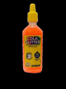 Cola com glitter Acrilex laranja 35g - Cola Glitter - Magazine Luiza