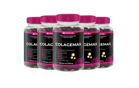 Colagemax - Kit com 5 Unidades- Colágeno Hidrolisado, Vitaminas A,C,E ...