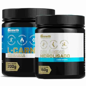Colágeno 150g + L-Carnitina em Pó 200g Growth Supplements - Coenzima ...