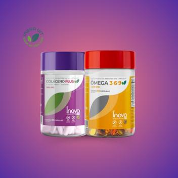 Colágeno plus 500mg 60 caps ômega 369 1400mg 30 caps - inova VIt ...