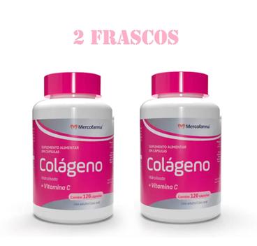 Colágeno + vitamina c 240 cápsulas mercofarma firmeza e elasticidade da ...