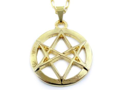 Colar Com Pingente Hexagrama Unicursal Crowley Lei Thèlema - MP ...