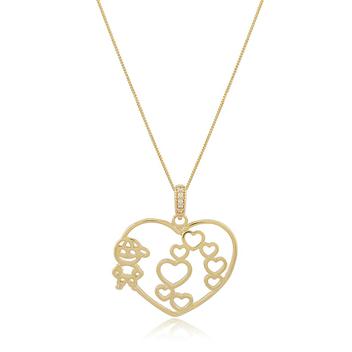 Colar Coração de Filho Menino Banhado Ouro 18k - Stella Semi joias ...