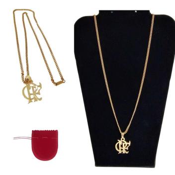 Colar Corrente Aço Dourado Flamengo + Pingente CRF 18k - Pjk store ...