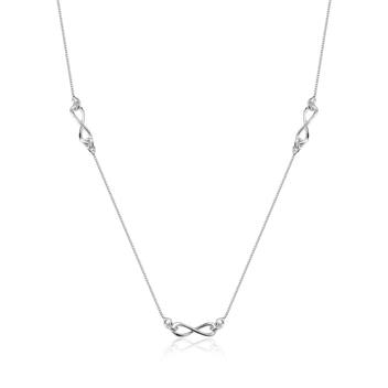 Colar em Prata 925 com Detalhes de Infinito Minimalista - Elegância e ...