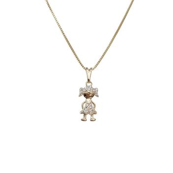 Colar Filha Menina com Pedras Zirconias Banhado Ouro 18k - Stella Semi ...