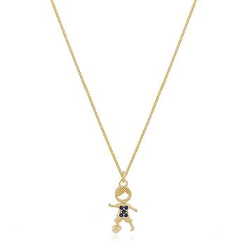 Colar Filho Menino bola de Futebol Pedras Zirconias Banhado Ouro 18k ...