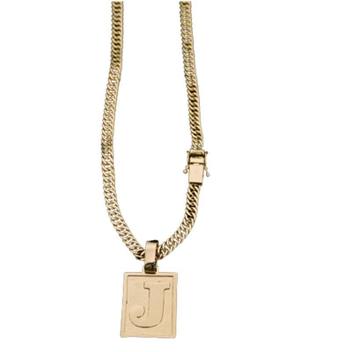 Colar Grumet Duplo Fecho Lateral Com A Inicial J - A.R Variedades Mt ...