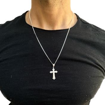 Colar Masculino c/ Pingente Prata 925 Garantia Eterna - Alzza Pratas ...