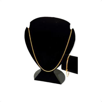 Colar Masculino Dourado Conjunto Grumet 3mm Colar Aço Inox - Outlet ...