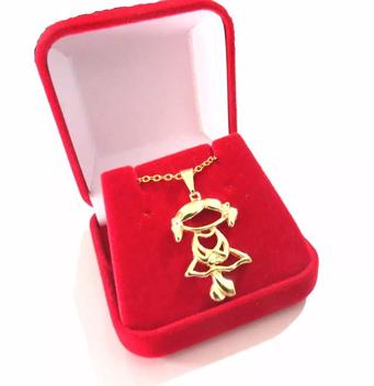 Colar Menina Filha Delicada Com Caixinha Folheada a Ouro 18k - Milena ...