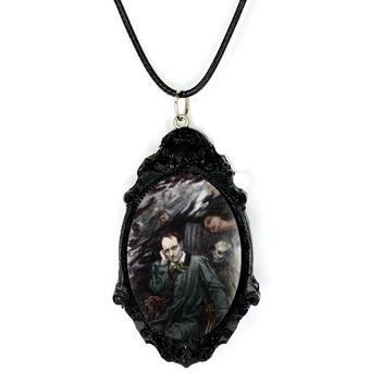 Colar pingente dark gotico arte em resina charles baudelaire ...