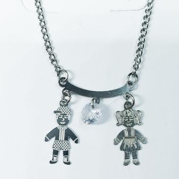 Colar Pingente Filhos Filhas Aço Inox Menino Menina Corrente - Matilda ...
