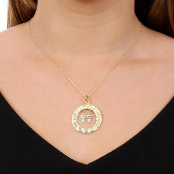 Colar Pingente Mandala 2 Filhos Menino Menina Banhado Ouro - Andreia ...