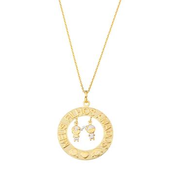 Colar Pingente Mandala Menino E Menina Banhado À Ouro 18K - Andreia ...