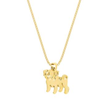 Colar Pug - Banho Ouro 18k - Lulibelte - Roupas para Cachorro / Gato e ...