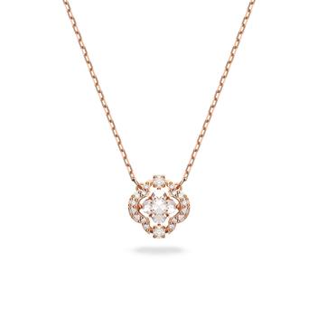 Colar Swarovski Sparkling Dance - Cristal Branco com Banho em Ouro Rosa ...