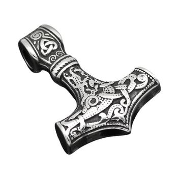 Colar Viking Martelo de Thor Mjolnir - Aço Inoxidável com Amuleto de ...
