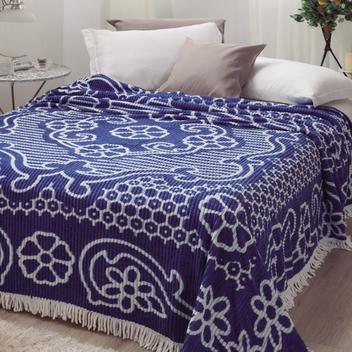 Colcha Casal Jolitex Chenille Canelada Aristocrata Azul/Branco - IND E ...