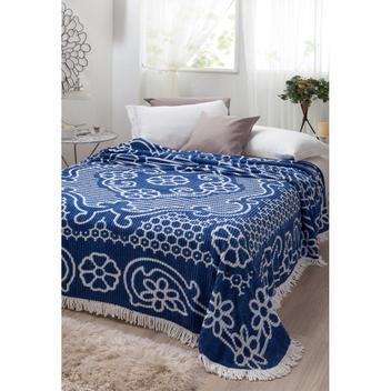 Colcha Chenille Canelada Bruna 220x240cm Azul e Branco Aristocrata ...