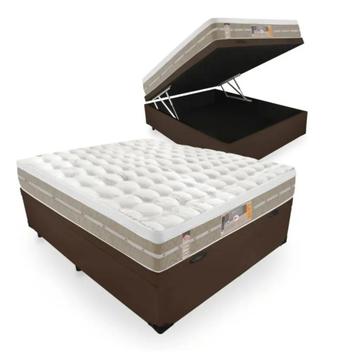 Colchão Casal Castor Molas Pocket Silver Star One Face + Base Box Baú ...