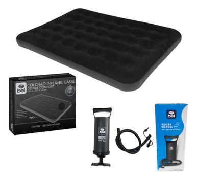 Colchão Casal Inflável Bel com Superfície Aveludada Preto Resistente ...