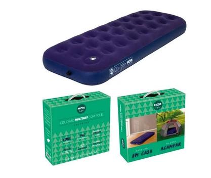 Colchão Inflável Solteiro com inflador Acoplado Multiuso - Mor ...