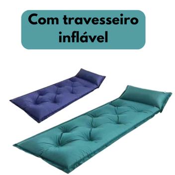 Colchonete Solteiro Colchão Inflavel Camping Acampamento Com ...