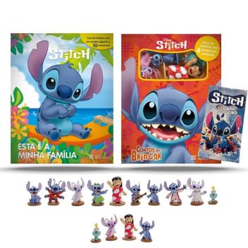 Coleção Stitch : 2 Livros com Miniaturas + 4 Cartões para Colorir - Kit ...